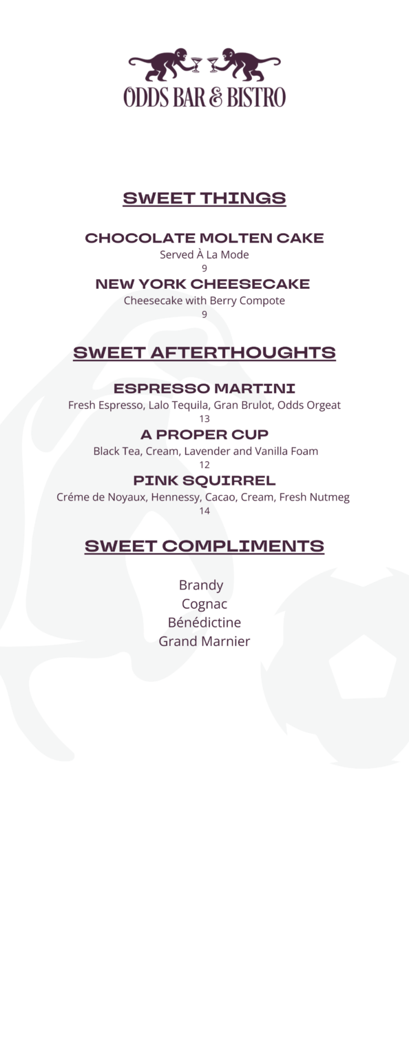 Menu - Odds Bar + Bistro