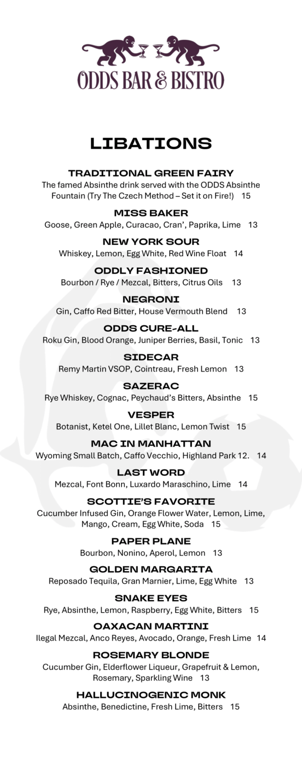Menu - Odds Bar + Bistro