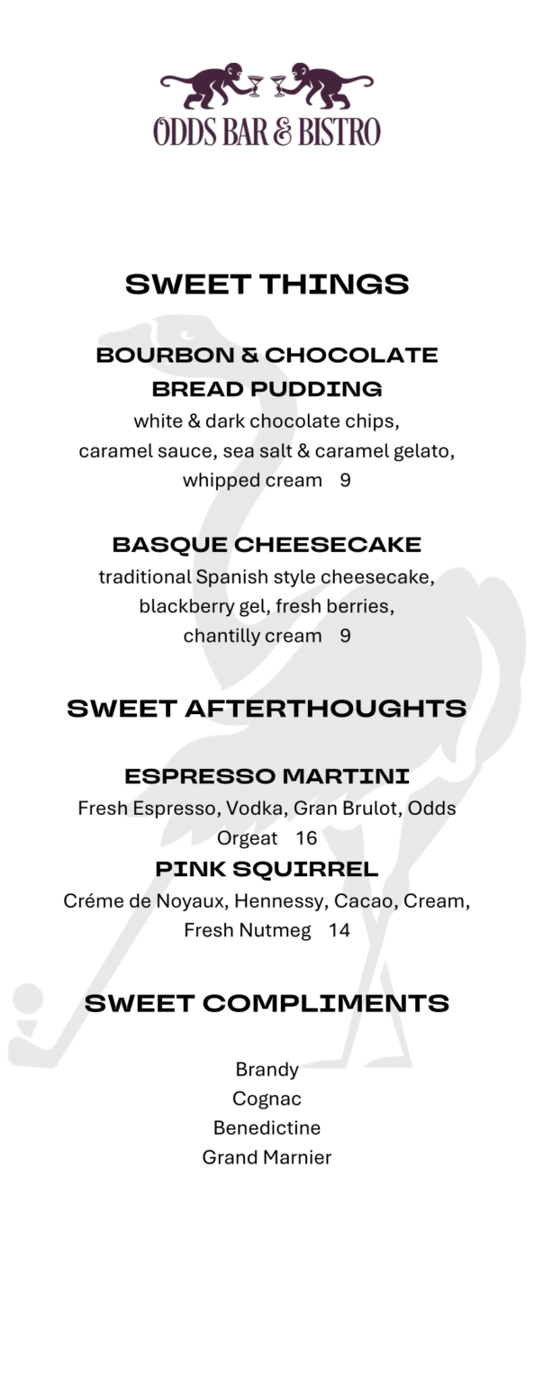 Menu - Odds Bar + Bistro