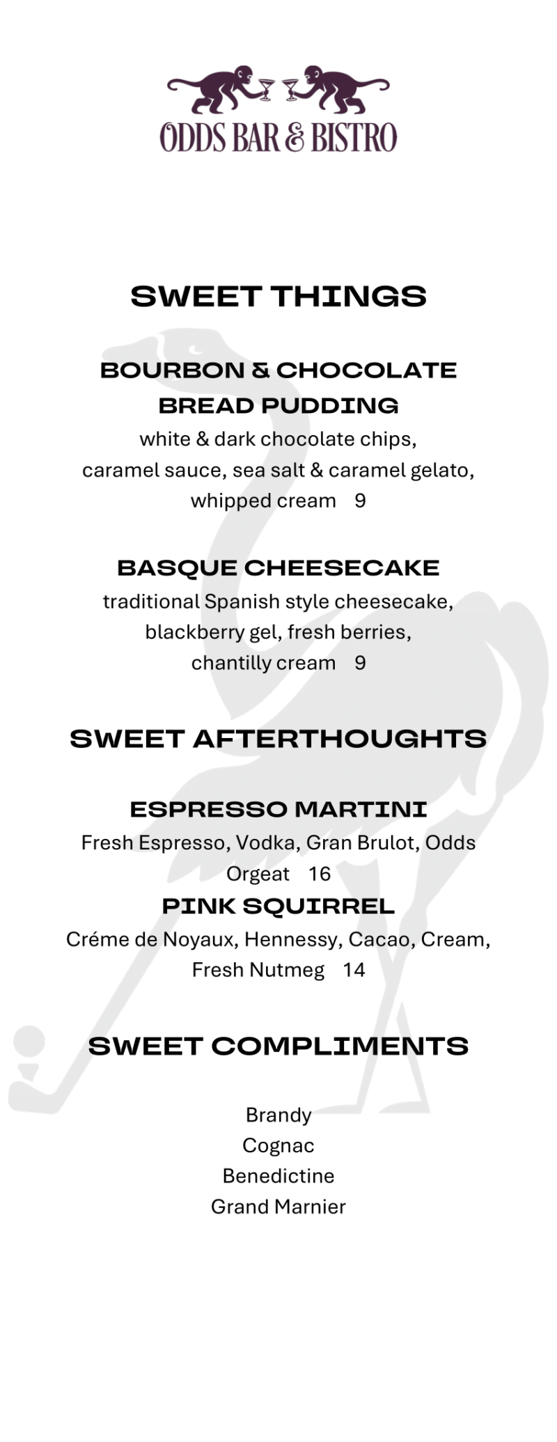 Menu - Odds Bar + Bistro