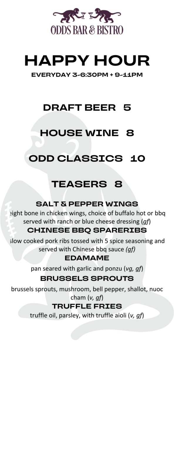 Menu - Odds Bar + Bistro